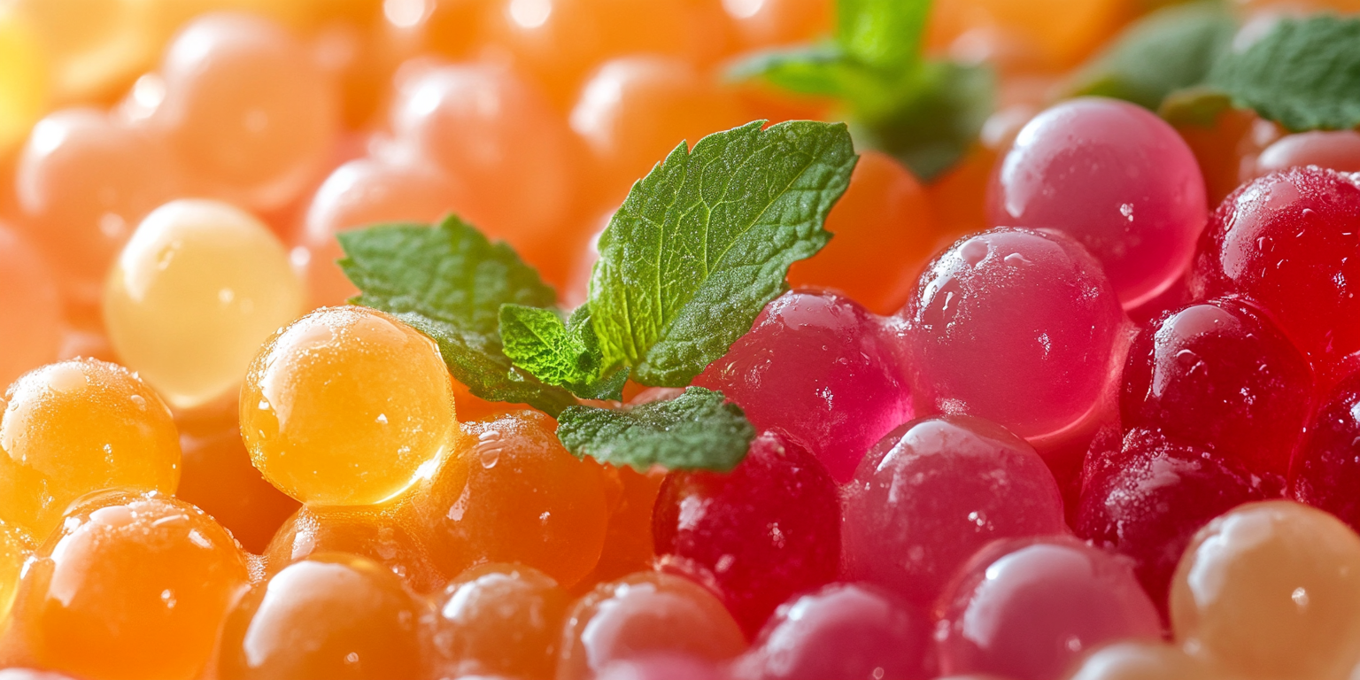 Perles de fruits et perles de tapioca pour bubble tea - Popping boba ...